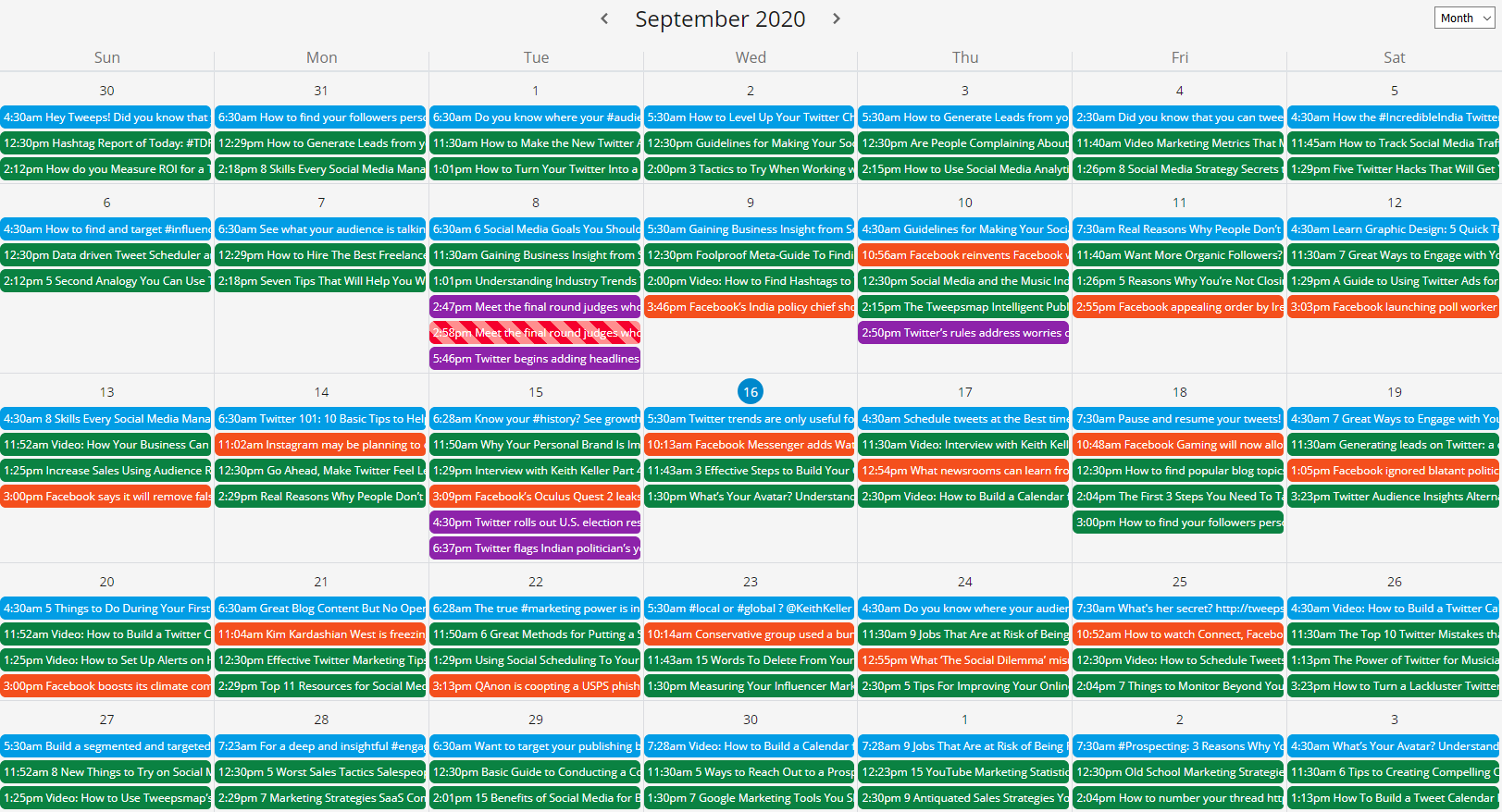 Colour coded social media publishing | Fedica Blog